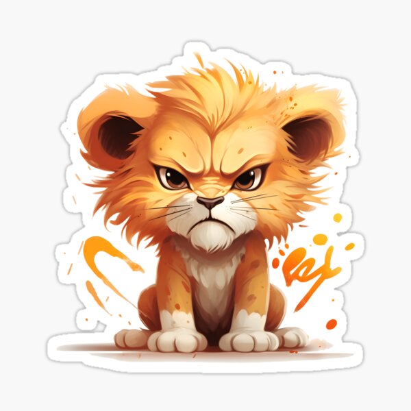 "Angry Lion Cub" Sticker by popa-che | Redbubble