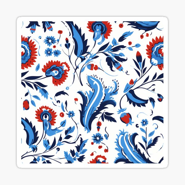 "Turkish Ottoman Iznik Tile Pattern Design" Sticker for Sale by ...