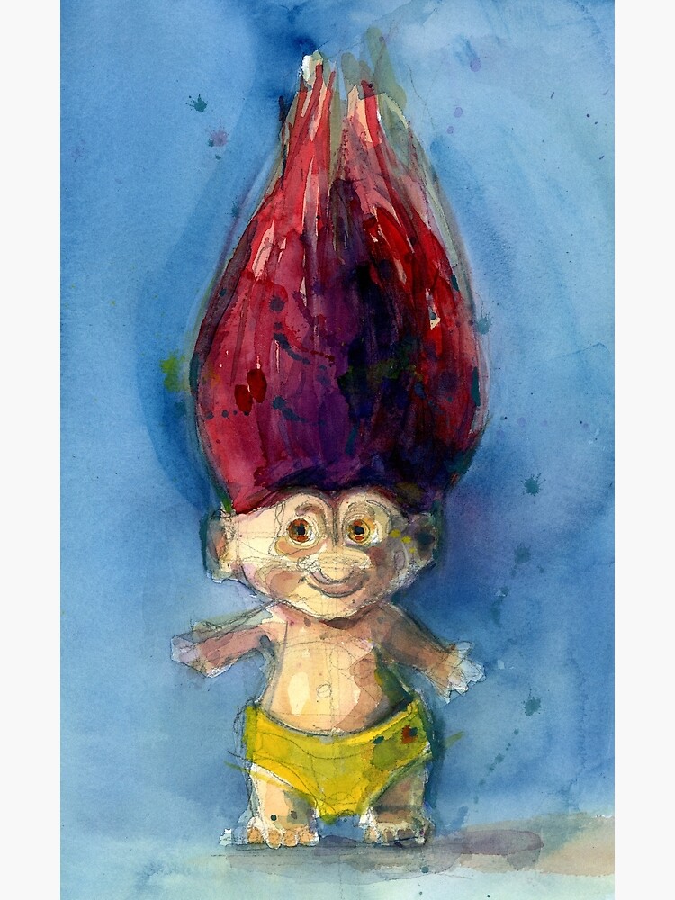 "Vintage Troll Doll - Seventies" Art Print by dfrdesign | Redbubble