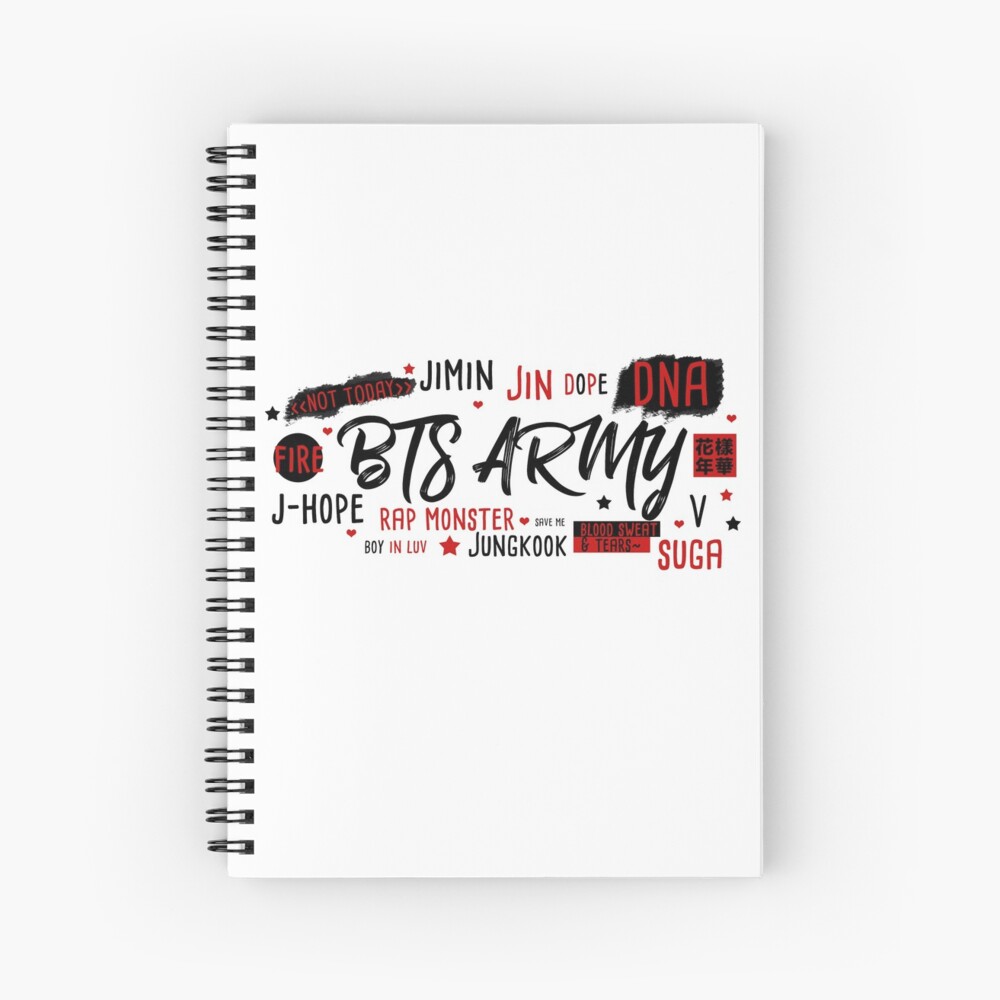 "BTS ARMY" Spiral Notebook for Sale by Jinx93 | Redbubble