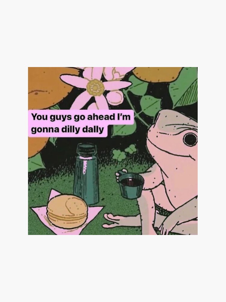 "Dilly Dally Frog" Sticker for Sale by shelley-wilde | Redbubble