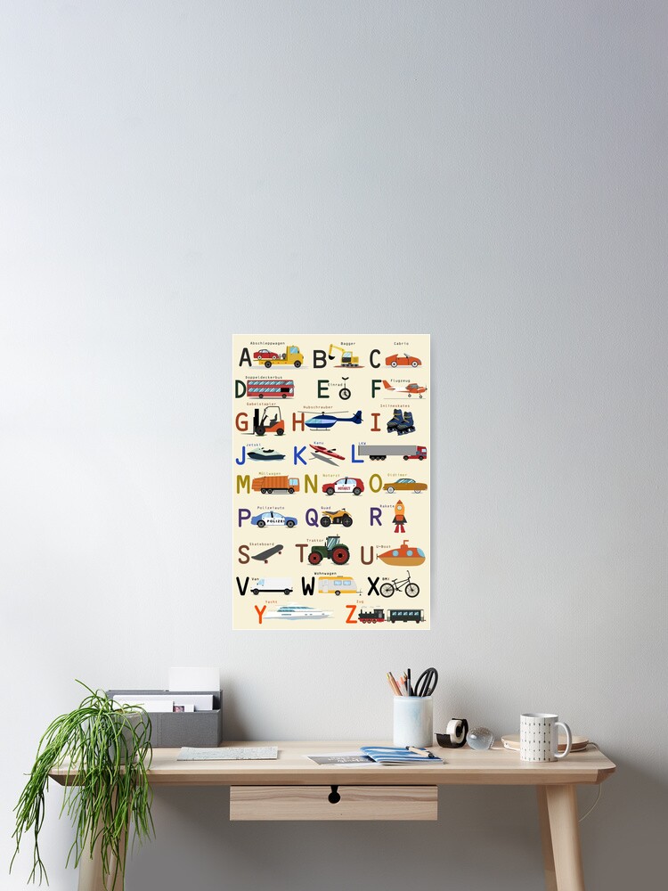 "Car Alphabet Vehicles ABC" Poster by rused | Redbubble