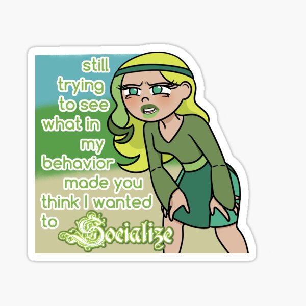 "INFP - Socializing (squat and squint meme)" Sticker by NotPerfLisArts ...