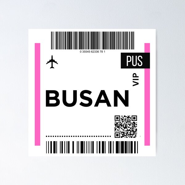 "Busan South Korea Mini Airplane Boarding Pass" Poster for Sale by ...