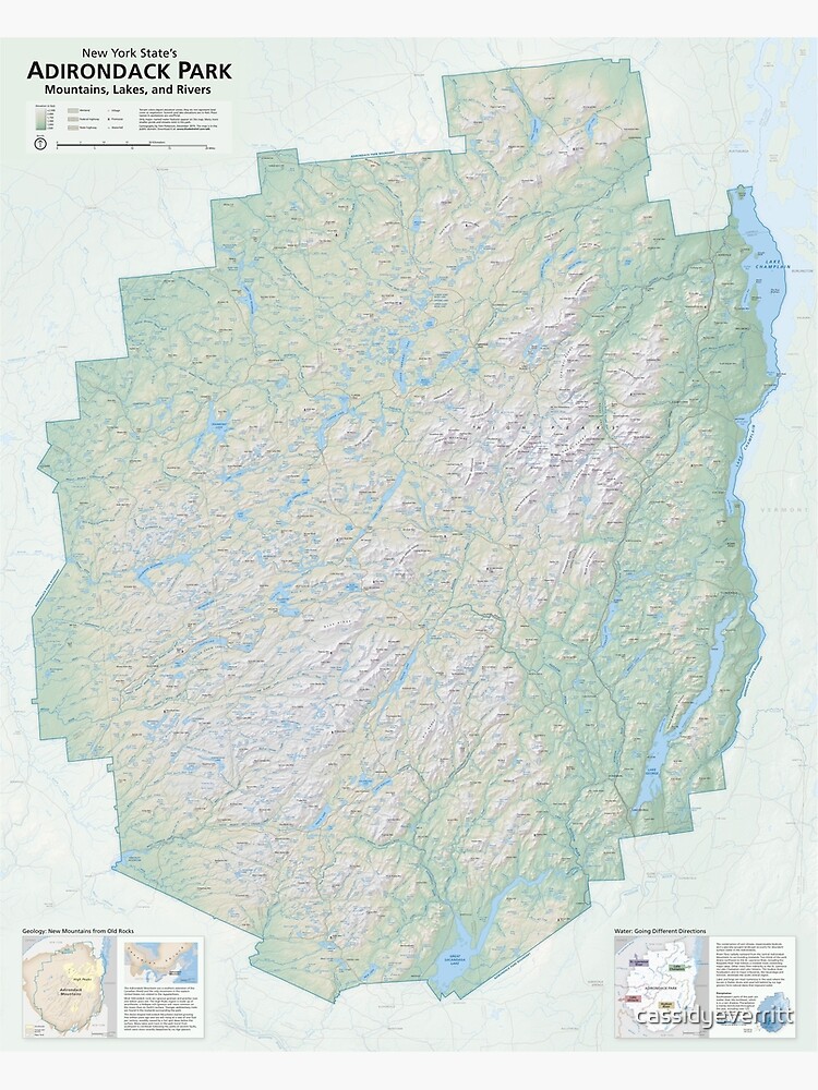 "Adirondacks Map" Poster for Sale by cassidyeverritt | Redbubble