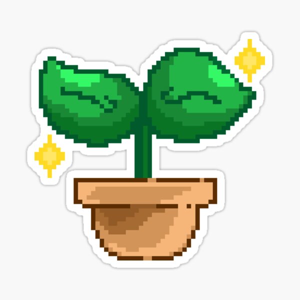 "Pixel Potted Plant" Sticker for Sale by GigiQueenArts | Redbubble