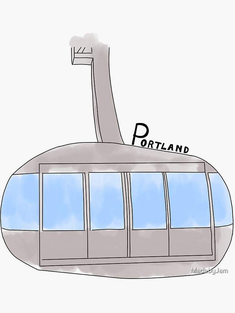 "Portland tram watercolor" Sticker for Sale by MadebyJam | Redbubble