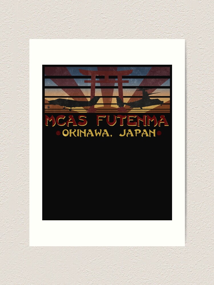 "MCAS Futenma, Okinawa Japan Vintage Retro Military Base Design" Art ...