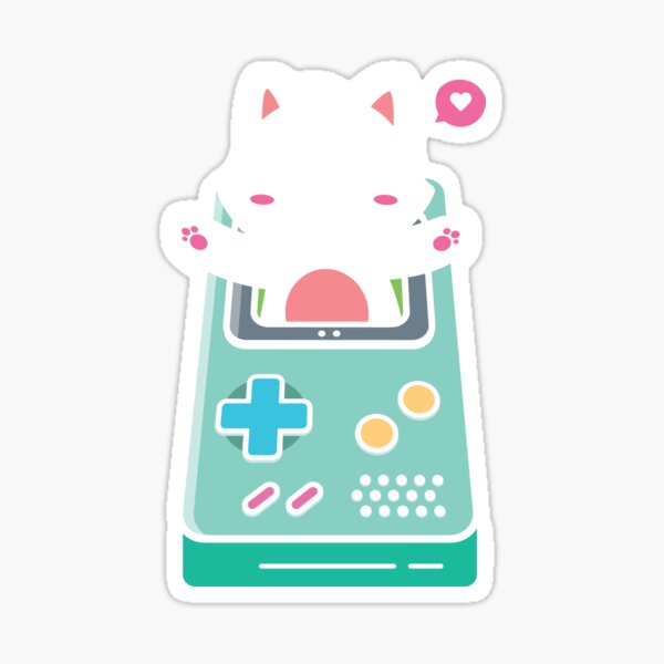 "Cute Kawaii Gamer Cat" Sticker for Sale by Acim0 | Redbubble