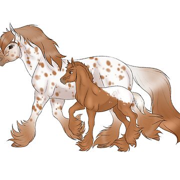 "Mare and Foal (Chestnut Appaloosa)" Sticker for Sale by SkyePaarZuke ...