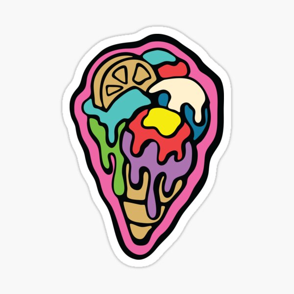"Sweet Melting Ice Cream Cone" Sticker for Sale by CofefeStudio | Redbubble