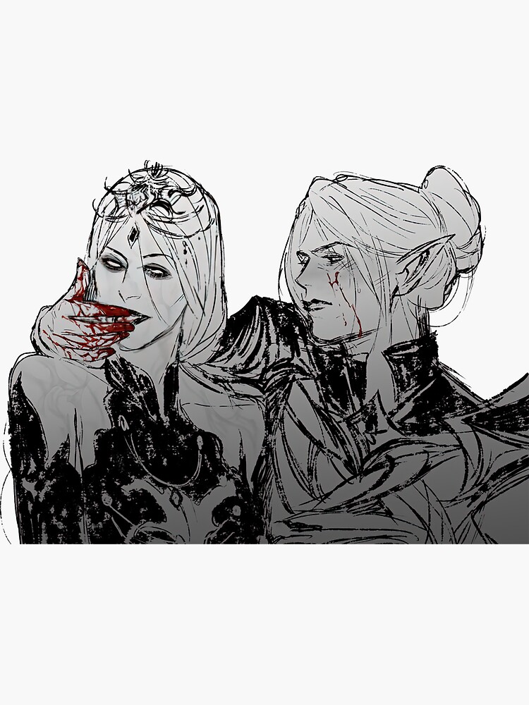 "Minthara - Baldurs Gate 3 sketch" Sticker for Sale by GregoryMendoza ...