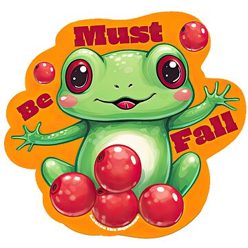 "Frog and Cranberries It Must Be Fall Meme " Sticker for Sale by ...
