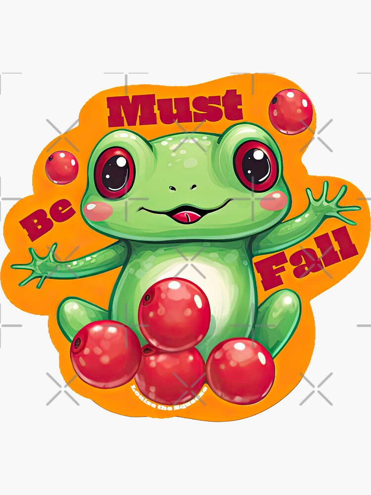 "Frog and Cranberries It Must Be Fall Meme " Sticker for Sale by ...