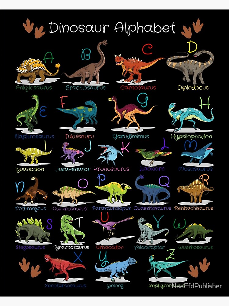 "Dinosaur Alphabet A - Z" Poster for Sale by NaaEfdPublisher | Redbubble