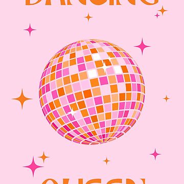 "Pink and Orange Disco Ball Dancing Queen" Sticker for Sale by ...