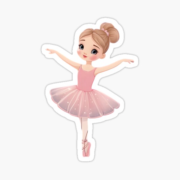 "Cute cartoon ballerina" Sticker for Sale by Newrealis | Redbubble