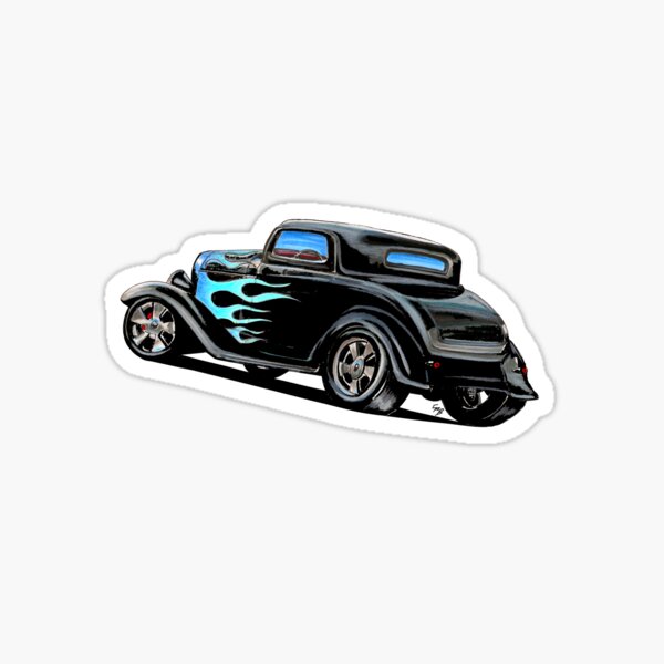 "Hot Rod Deuce Coupe flamed car print perfect for any art loving car ...