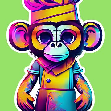 "Chef Monkey - New School Style - Character Collection" Sticker for ...
