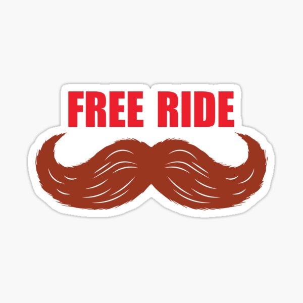 "Mustache Ride" Sticker for Sale by Viparita6969 | Redbubble