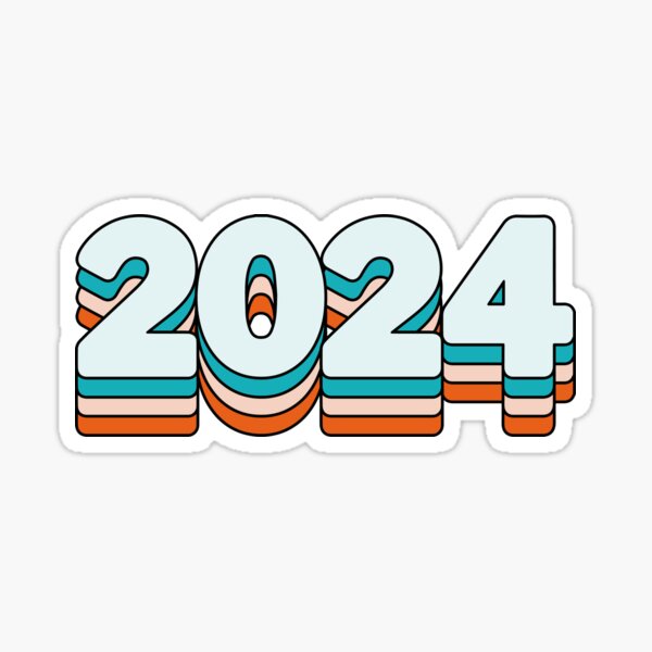 "2024 Happy New Year " Sticker for Sale by HanakiArt | Redbubble