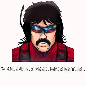 "Violence Speed Momentum - Dr Disrespect Face logo!" Sticker for Sale ...