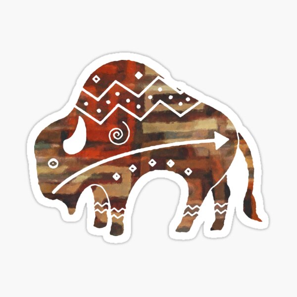 "Native North American Buffalo Symbol Art" Sticker for Sale by Hinata ...