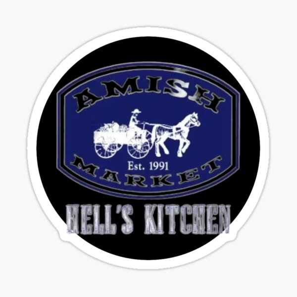 "AMISH MARKET HELL'S KITCHEN NEW YORK CITY MANHATTAN" Sticker for Sale ...