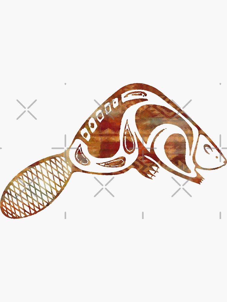 "Native North American Beaver Spirit Symbol Art" Sticker for Sale by ...