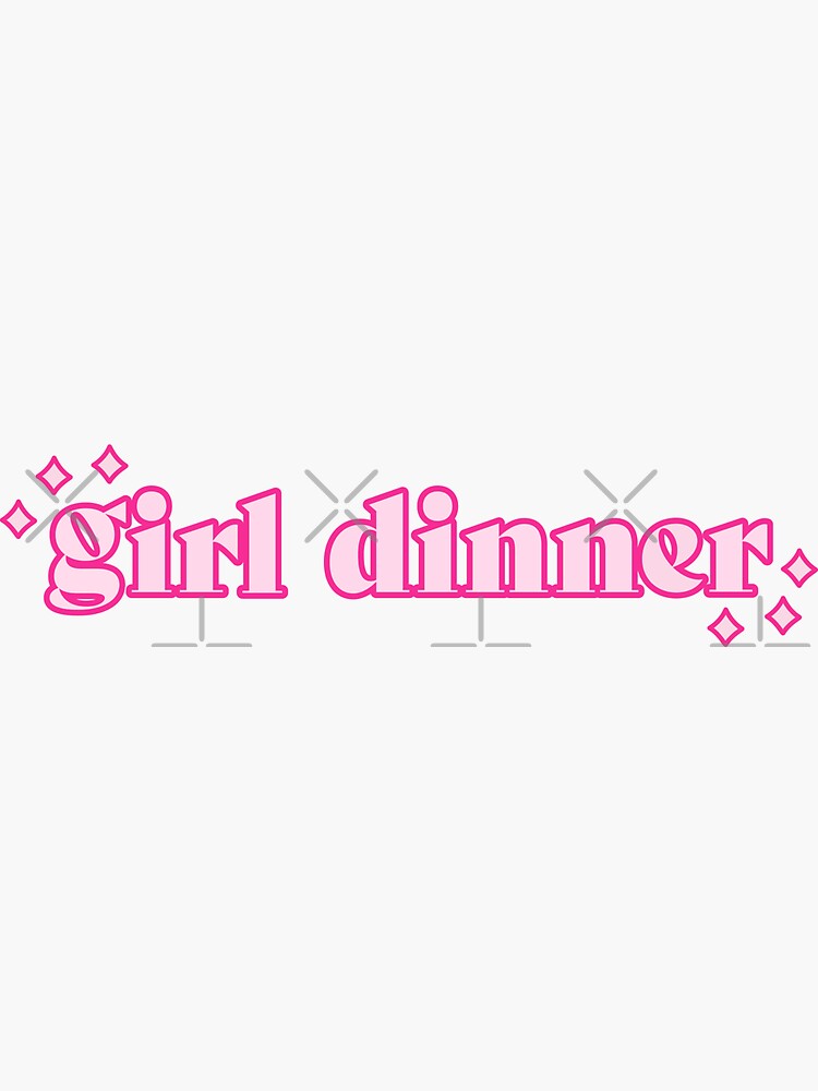 "Girl dinner pink typography" Sticker by Jea-la | Redbubble
