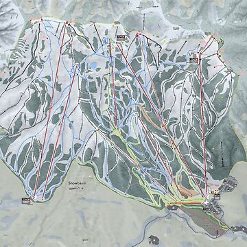 "Snowbasin Resort Trail Map" Throw Blanket for Sale by mapsynergy ...