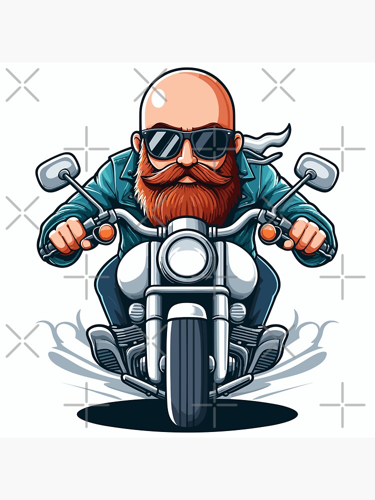 "Biker" Sticker by Hubertlevrai | Redbubble