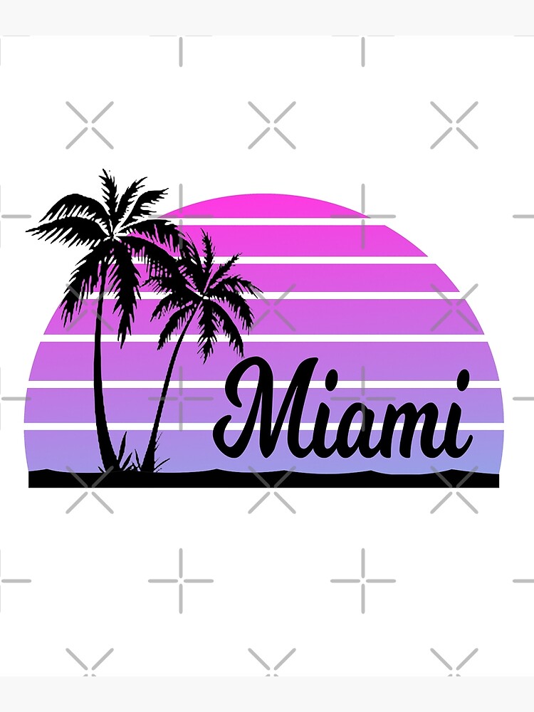"MIAMI FLORIDA Souvenir Palm Trees Beach Spring Break" Poster by ...