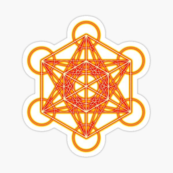 "Metatron's cube Red and Yellow" Sticker by SKETSIE | Redbubble