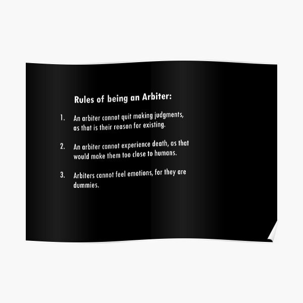 "Death Parade - Rules of being an Arbiter design black" Poster by ...