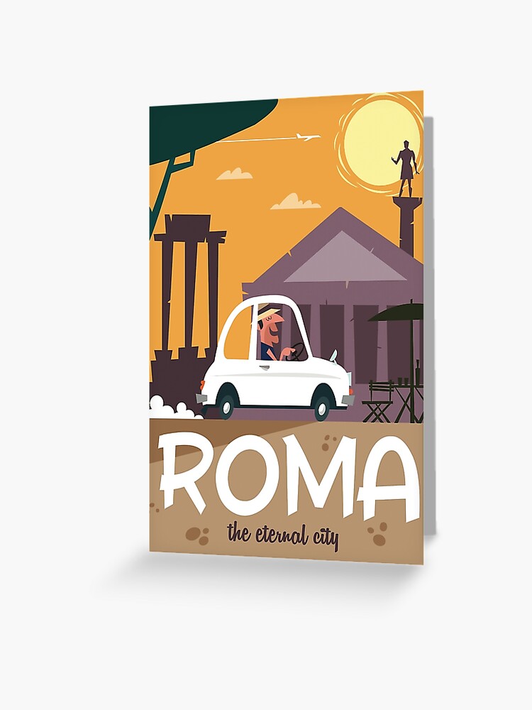 "Roma travel poster" Greeting Card for Sale by Gary Godel | Redbubble
