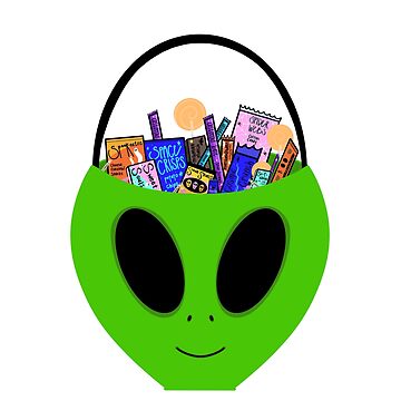 "alien head halloween candy bucket" Sticker for Sale by DanaScully0709 ...