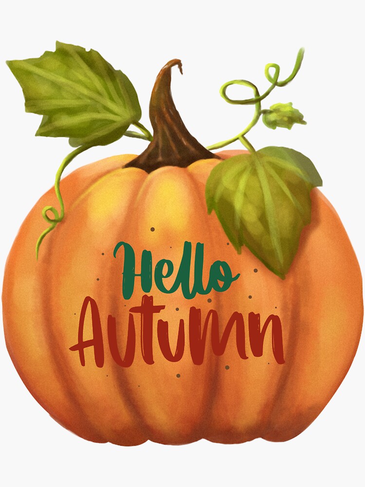 "Hello Autumn Pumpkin Design." Sticker for Sale by Susan-Marie220 ...