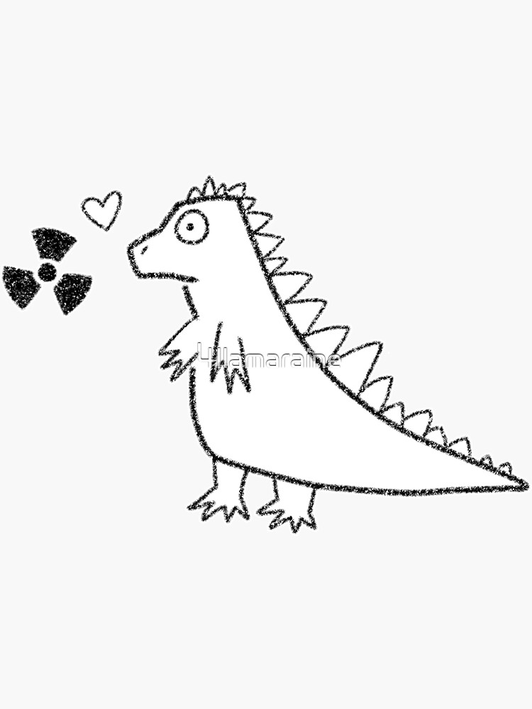 "godzilla in love with radiation: background ver." Sticker for Sale by ...