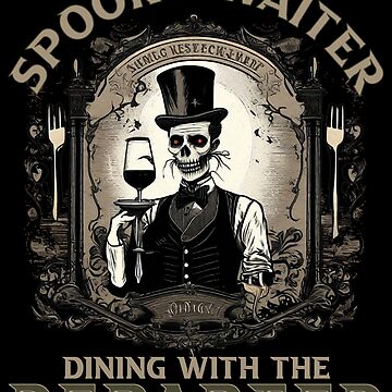 "Spooky Waiter Dining With The Departed Halloween Scary " Sticker for ...