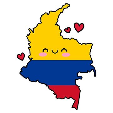 "Colombia Flag Map Smile with Love" Sticker for Sale by pixelsparkzone ...