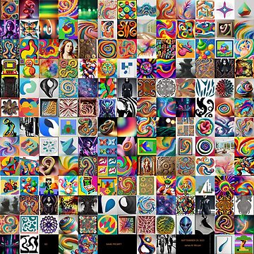 "Stable Diffusion - Grid from "A color painting in the biomorphic ...