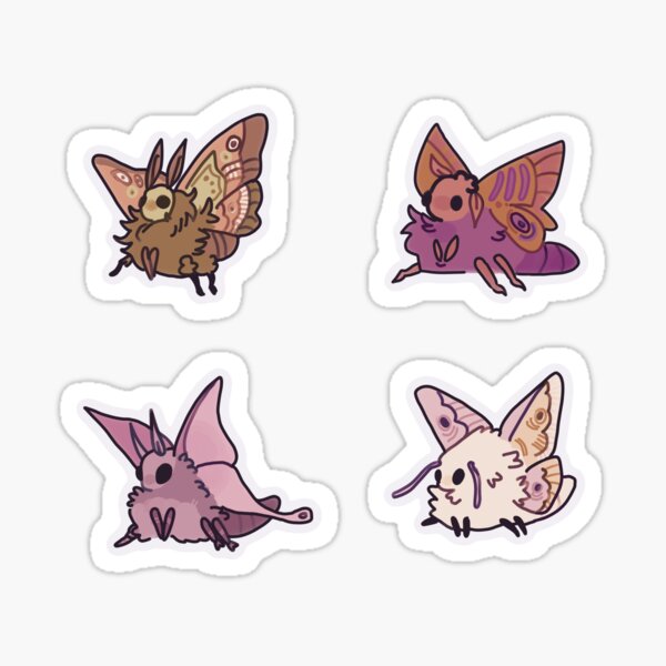 "Cute Beige Moth Sticker Pack" Sticker for Sale by nekolego | Redbubble