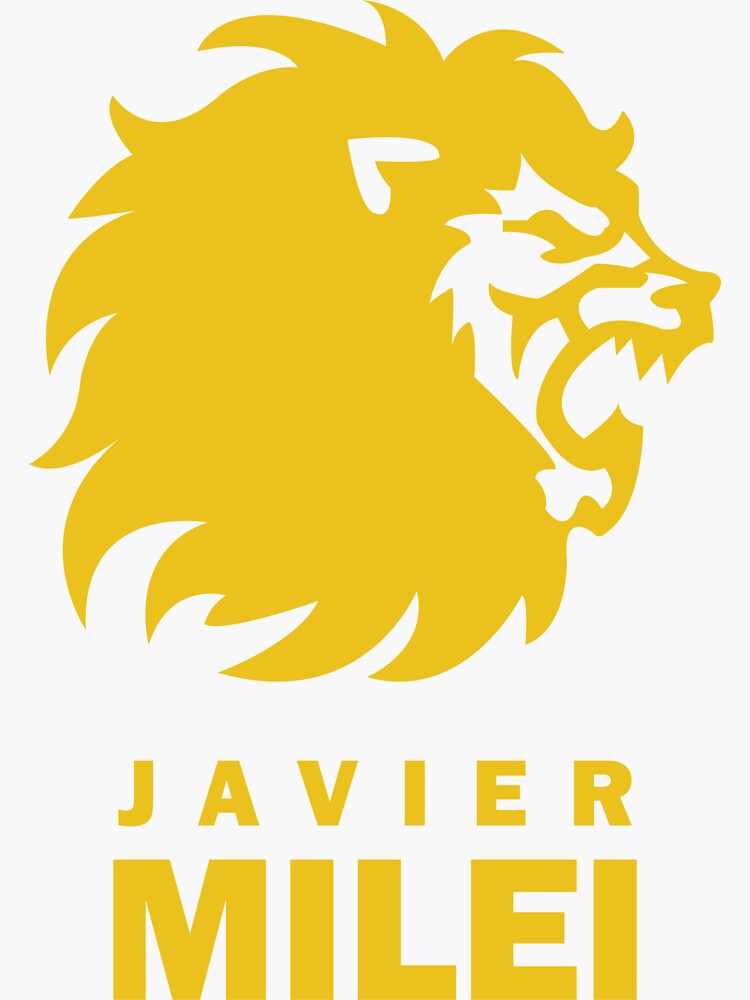 "Javier Milei Yellow" Sticker by Dulyon | Redbubble