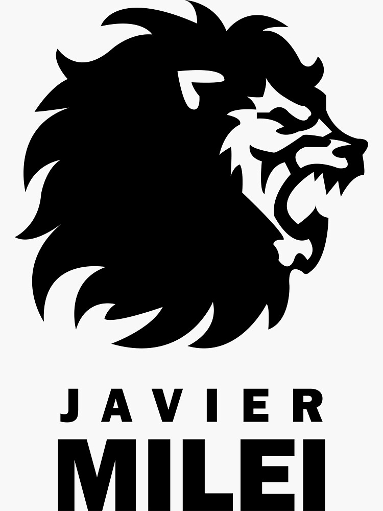 "Javier Milei Negro" Sticker by Dulyon | Redbubble