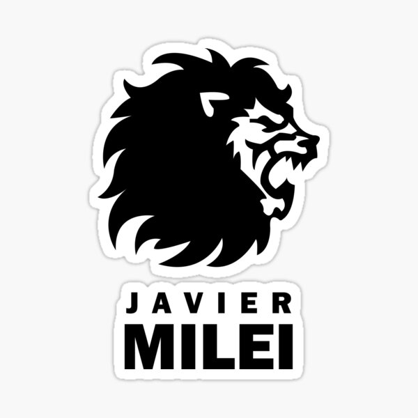 "Javier Milei Negro" Sticker by Dulyon | Redbubble