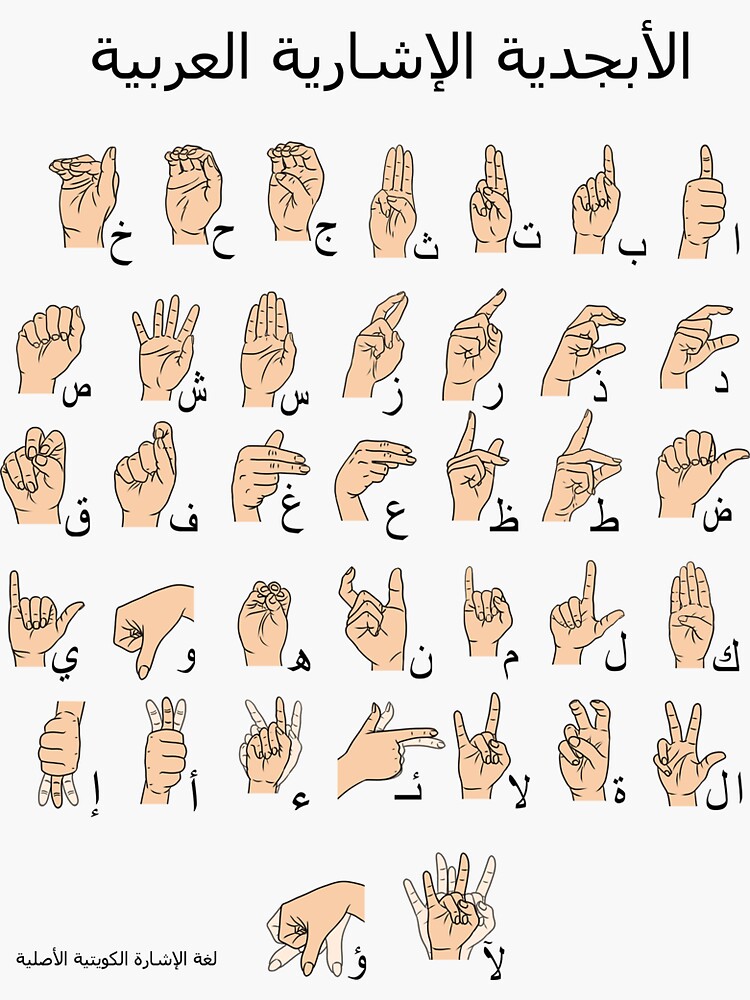 "alphabet sign language arabic" Sticker for Sale by SafooChan | Redbubble