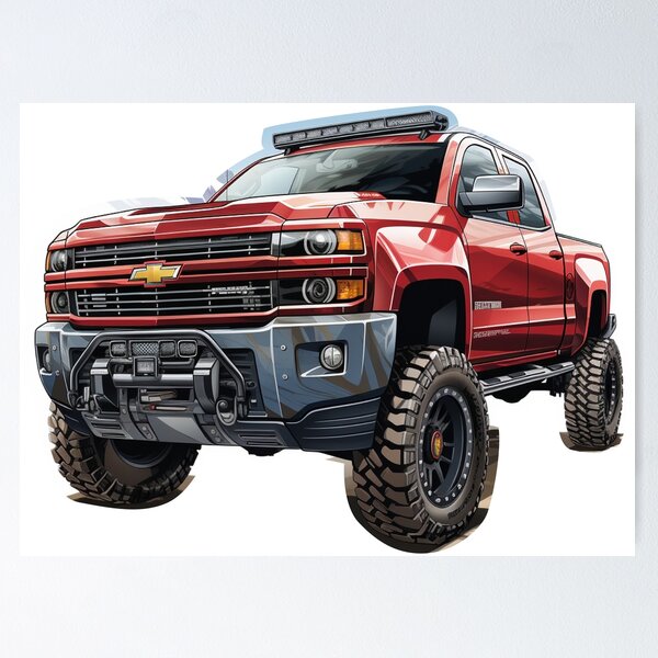 "Chevy silverado illustration" Poster for Sale by Skeezips | Redbubble