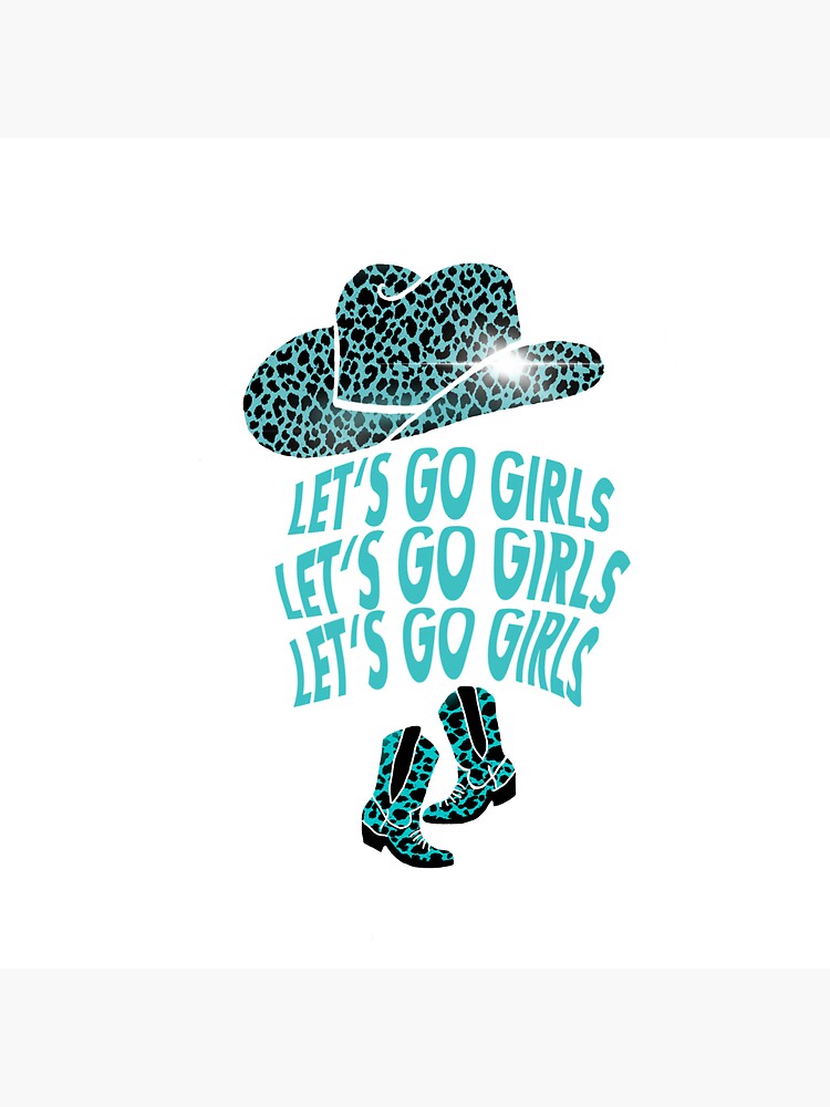 "Let’s Go Girls, Cowgirl, Leopard print, teal" Sticker for Sale by ...