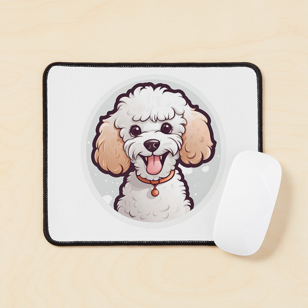 "Artistic Style Cartoon Poodle Dog Puppy Painting Drawing Sticker, Wall ...